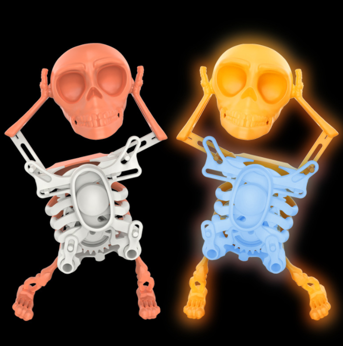 Skeleton Man Dancing Swing Spring 3D Printed Fun Little Toy Skeleton ...